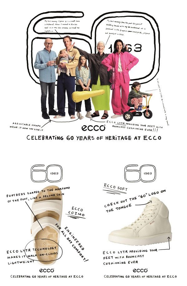 에코(ECCO), 60주년 기념 ‘에코 소프트 60 & 에코 코즈모 60’ 스페셜 에디션